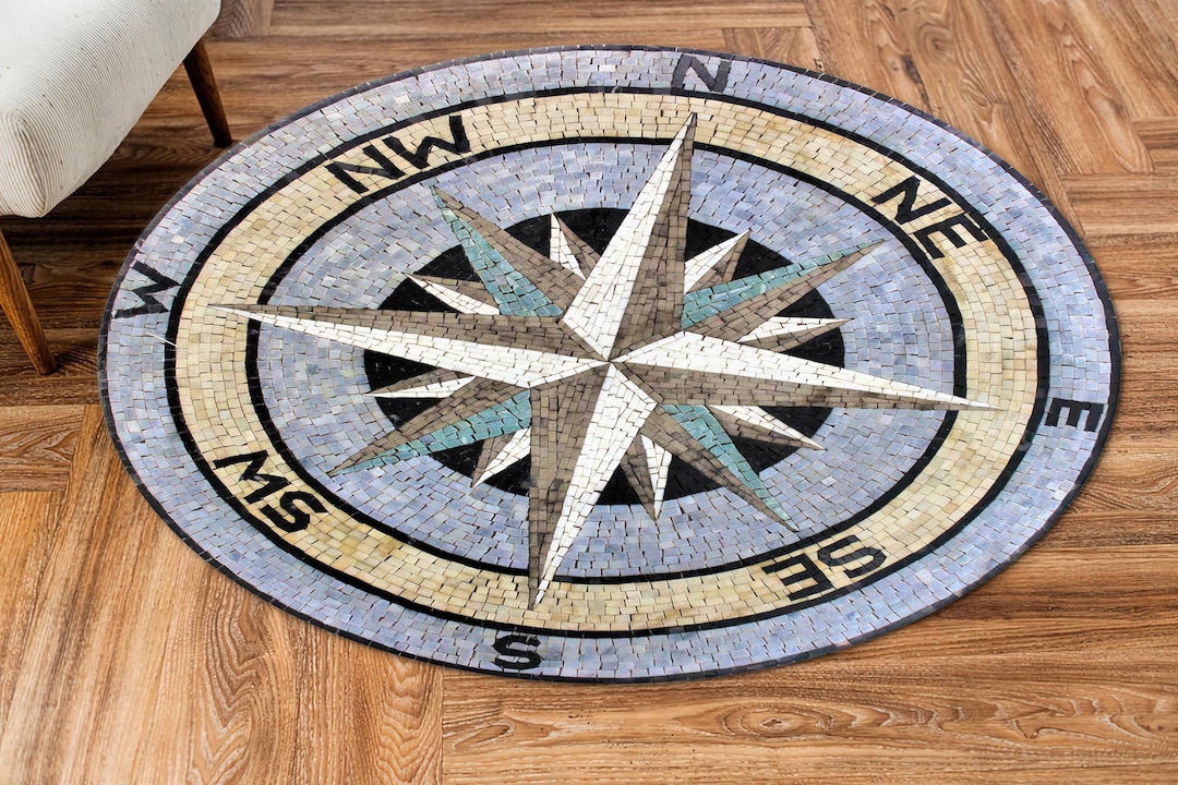 Compass Rugs, Round Rug, Compass Round Rugs,art Rug, Modern Rug, Salon ...