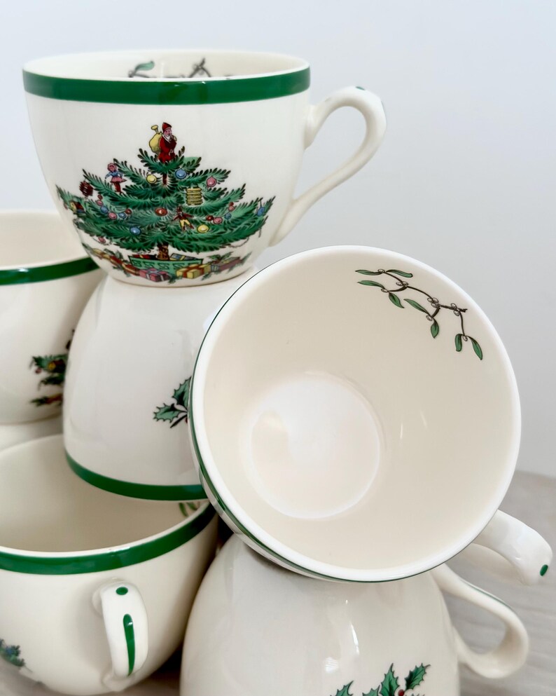 Spode Christmas Tree Flat Cup & Saucer Set (set of 8) - Etsy