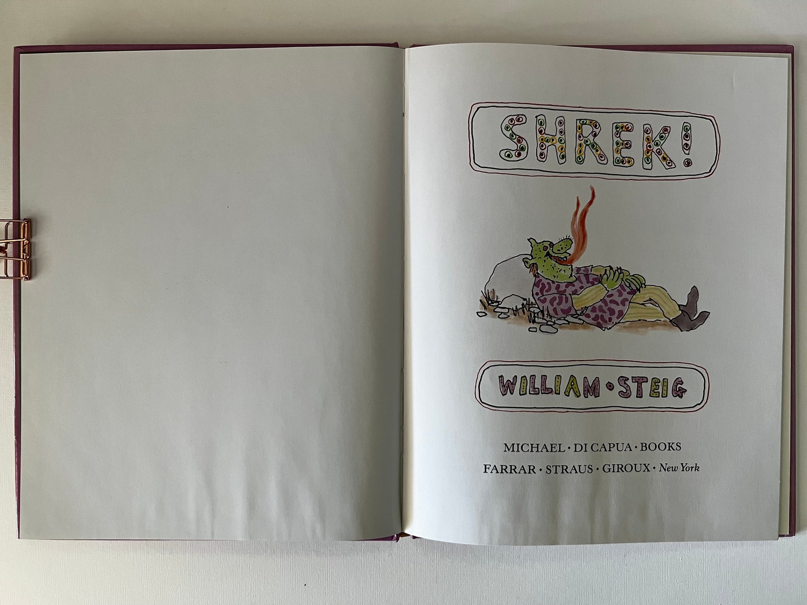 Shrek! by William Steig 1990 Published by Farrar, Straus and Giroux ...