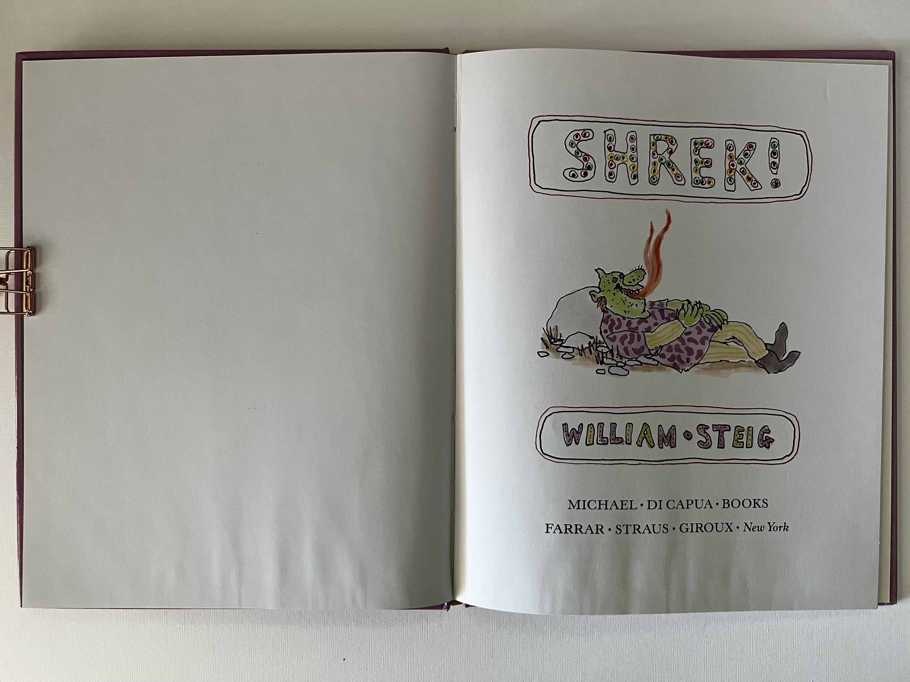 Shrek by William Steig 1990 Published by Farrar, Straus and Giroux ...