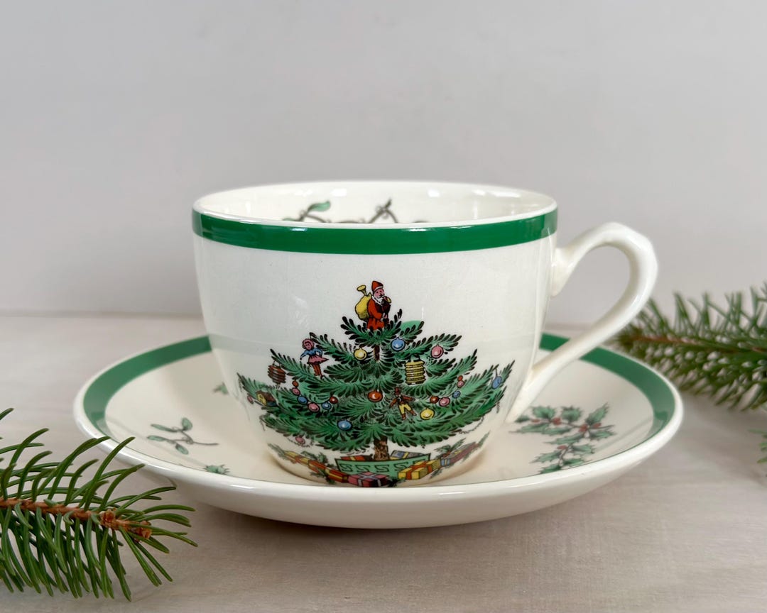 Spode Christmas Tree Flat Cup & Saucer Set (set of 8) - Etsy