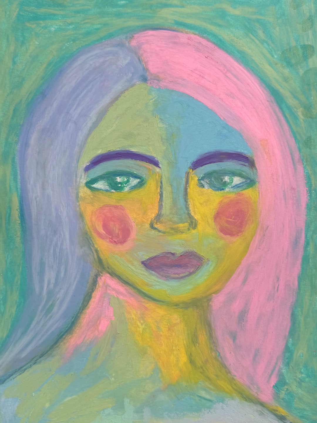 Oil Pastel Hand Drawn Art Original Drawing, One of a Kind, Home Decor ...