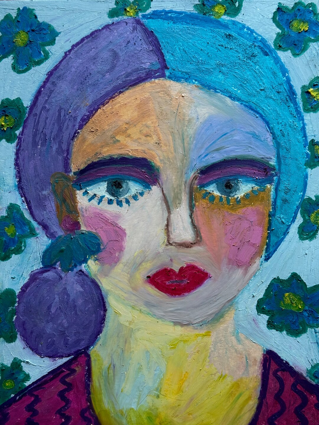 Oil Pastel Hand Drawn Art Original Drawing, One of a Kind, Home Decor ...