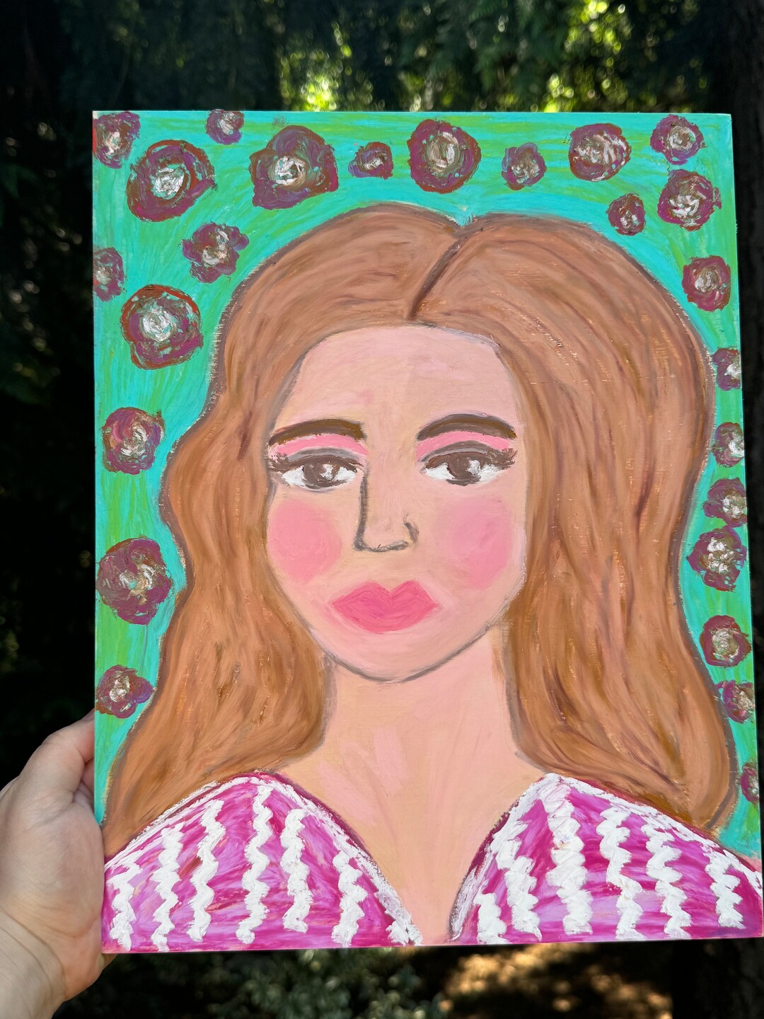 Oil Pastel Hand Drawn Art - Portrait, Colorful, Wall Art, Decoration ...