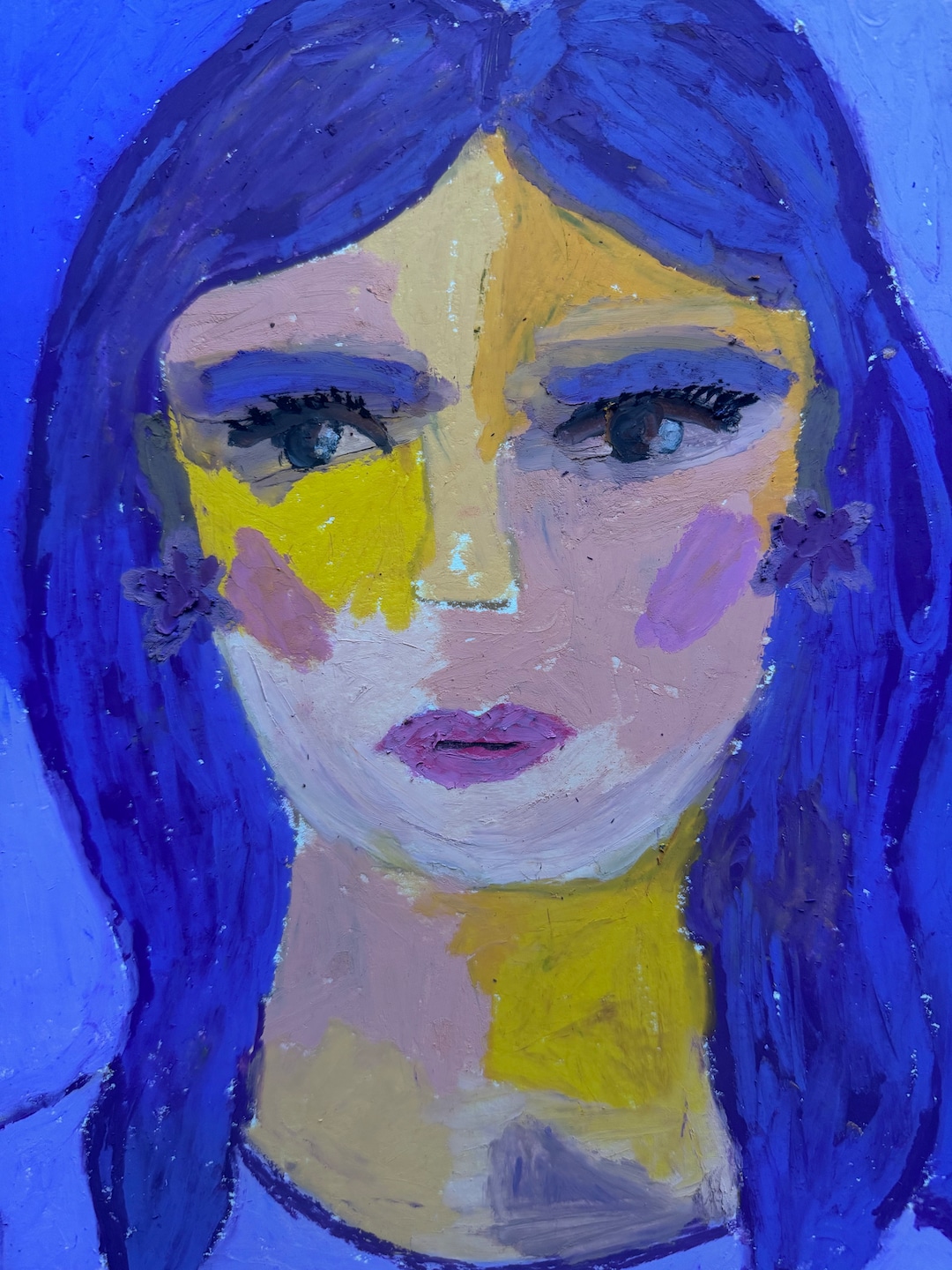 Oil Pastel Hand Drawn Art Portrait, Original Drawing, Oil Pastel Art ...