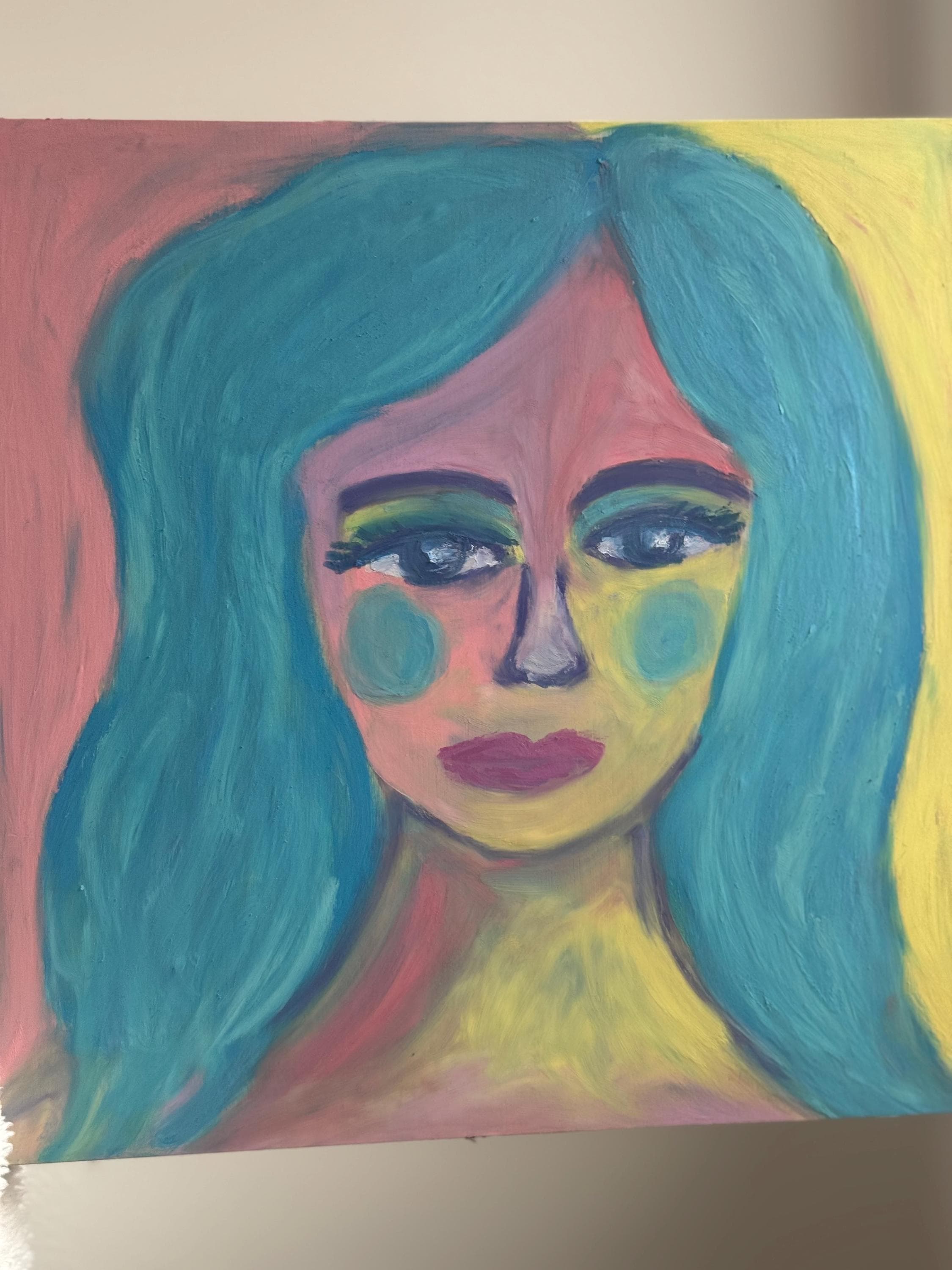 Oil Pastel Hand Drawn Art - Portrait, Colorful, Wall Art, Decoration ...