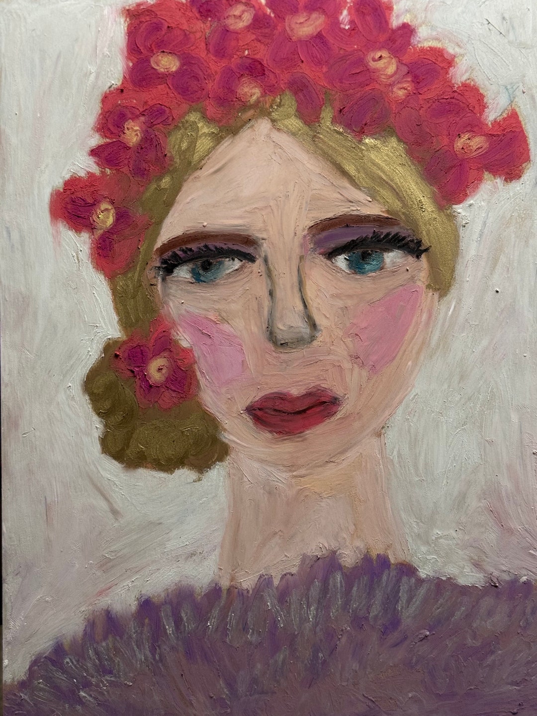 Oil Pastel Hand Drawn Art Portrait, Colorful, Wall Art, Decoration ...