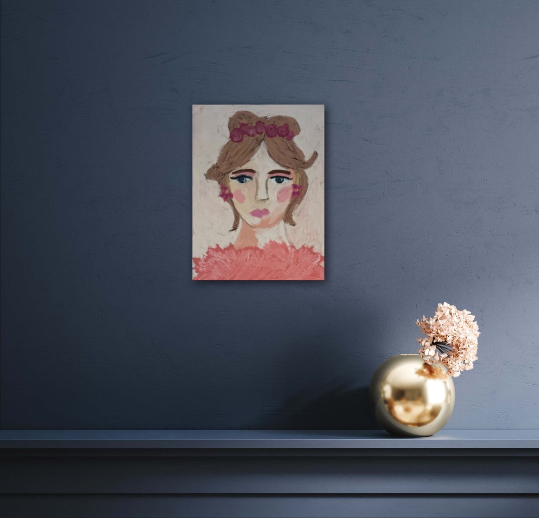 Oil Pastel Hand Drawn Art Portrait Colorful Wall Art - Etsy