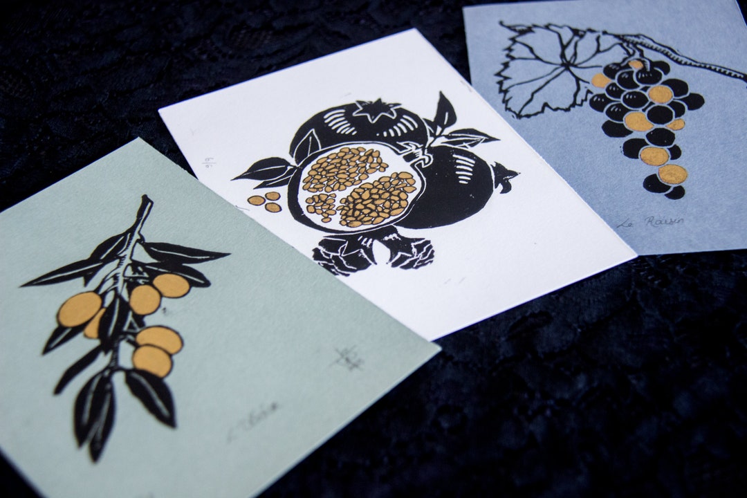 The Fruits of Mythology Original and Unique Hand-printed Linocut - Etsy