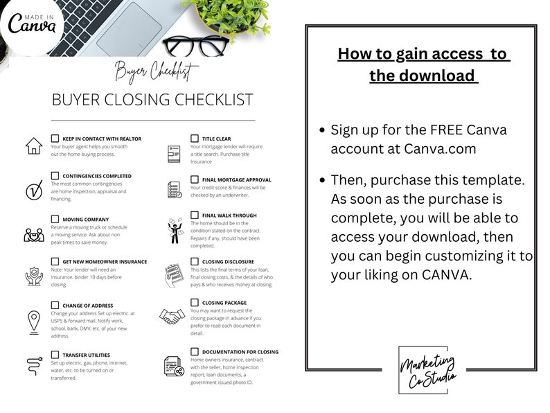 Buyer Closing Checklist| Real Estate Marketing| Homebuyer| Realtor ...
