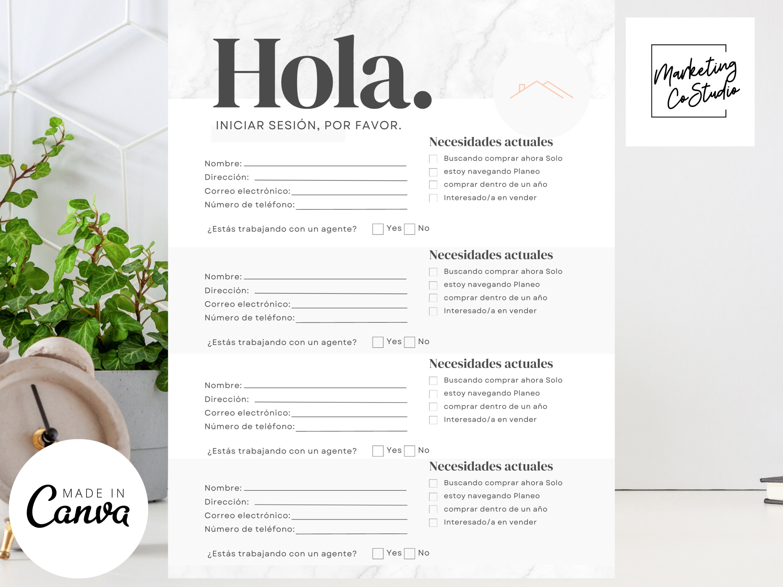 Spanish Open House Sign-in Sheet| Bienes Raíces| Casa Exhibicion, Canva ...