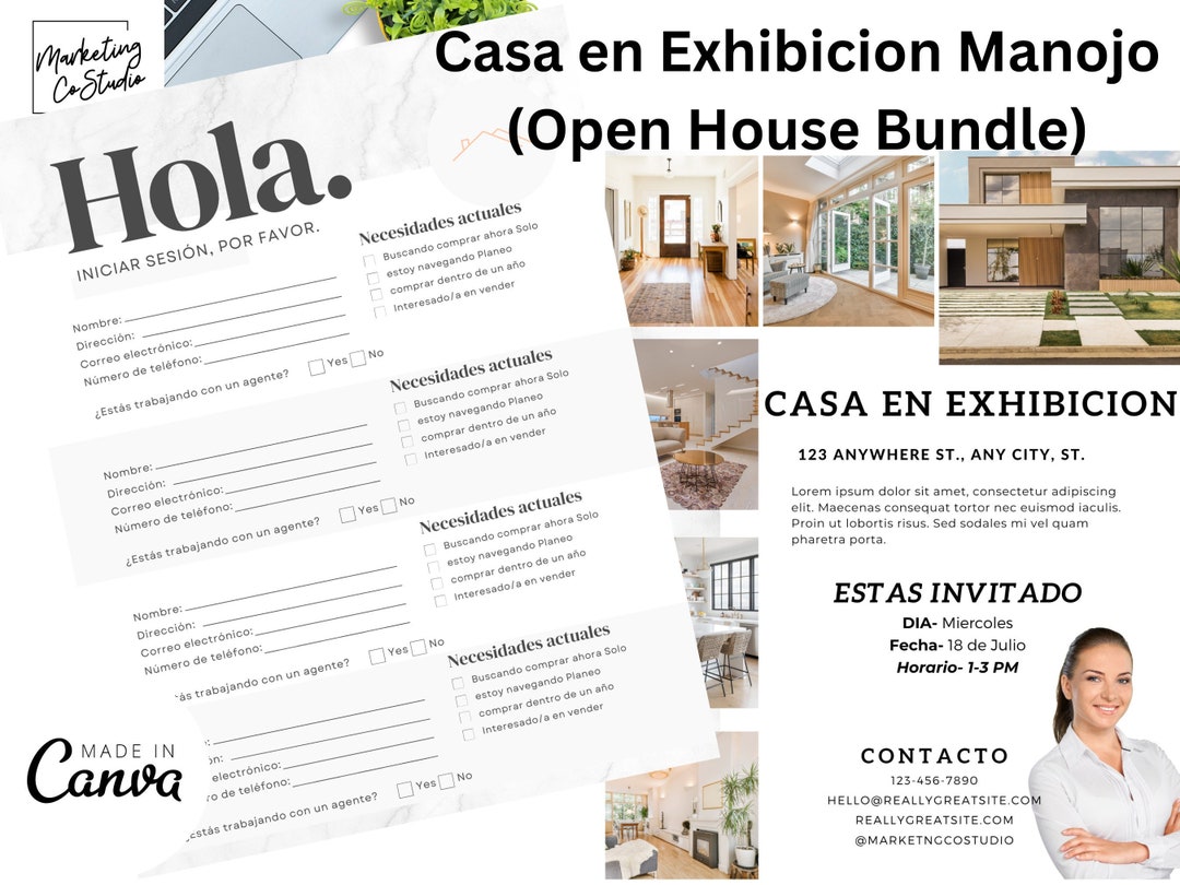 Spanish Open House Sign-in Sheet| Bienes Raíces| Casa Exhibicion, Canva ...