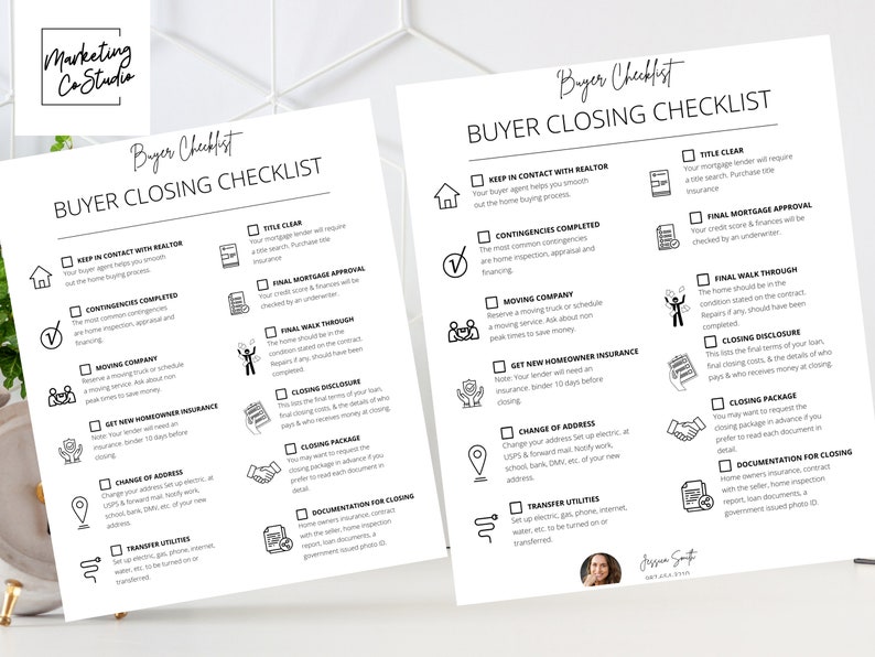 Buyer Closing Checklist| Real Estate Marketing| Homebuyer| Realtor ...