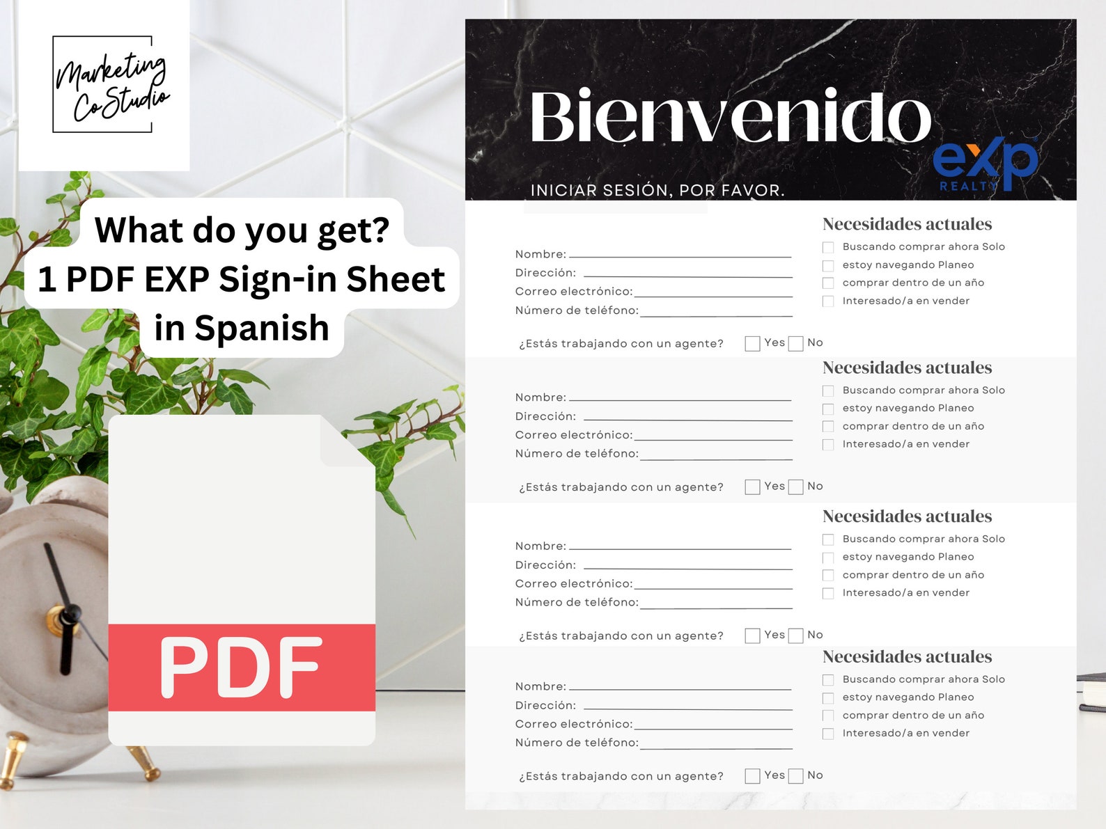 EXP Spanish Open House Sign-in Sheet | Real Estate Marketing | Instant ...