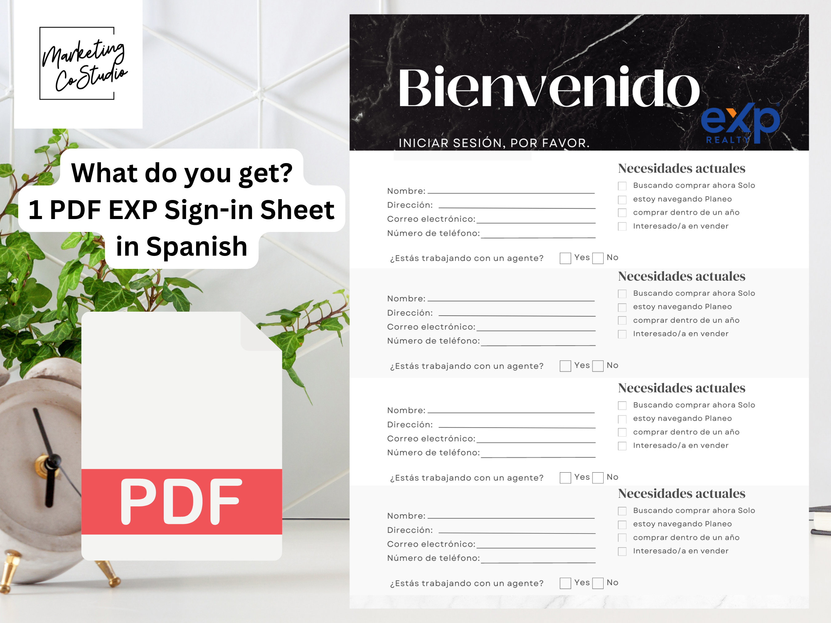 EXP Spanish Open House Sign-in Sheet | Real Estate Marketing | Instant ...