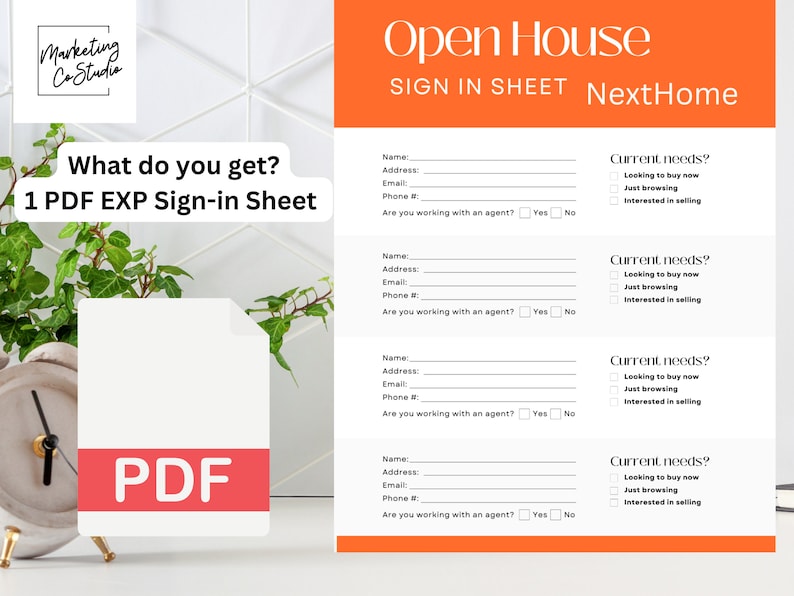 Nexthome Open House Sign-in Sheet | Real Estate Marketing | Instant ...