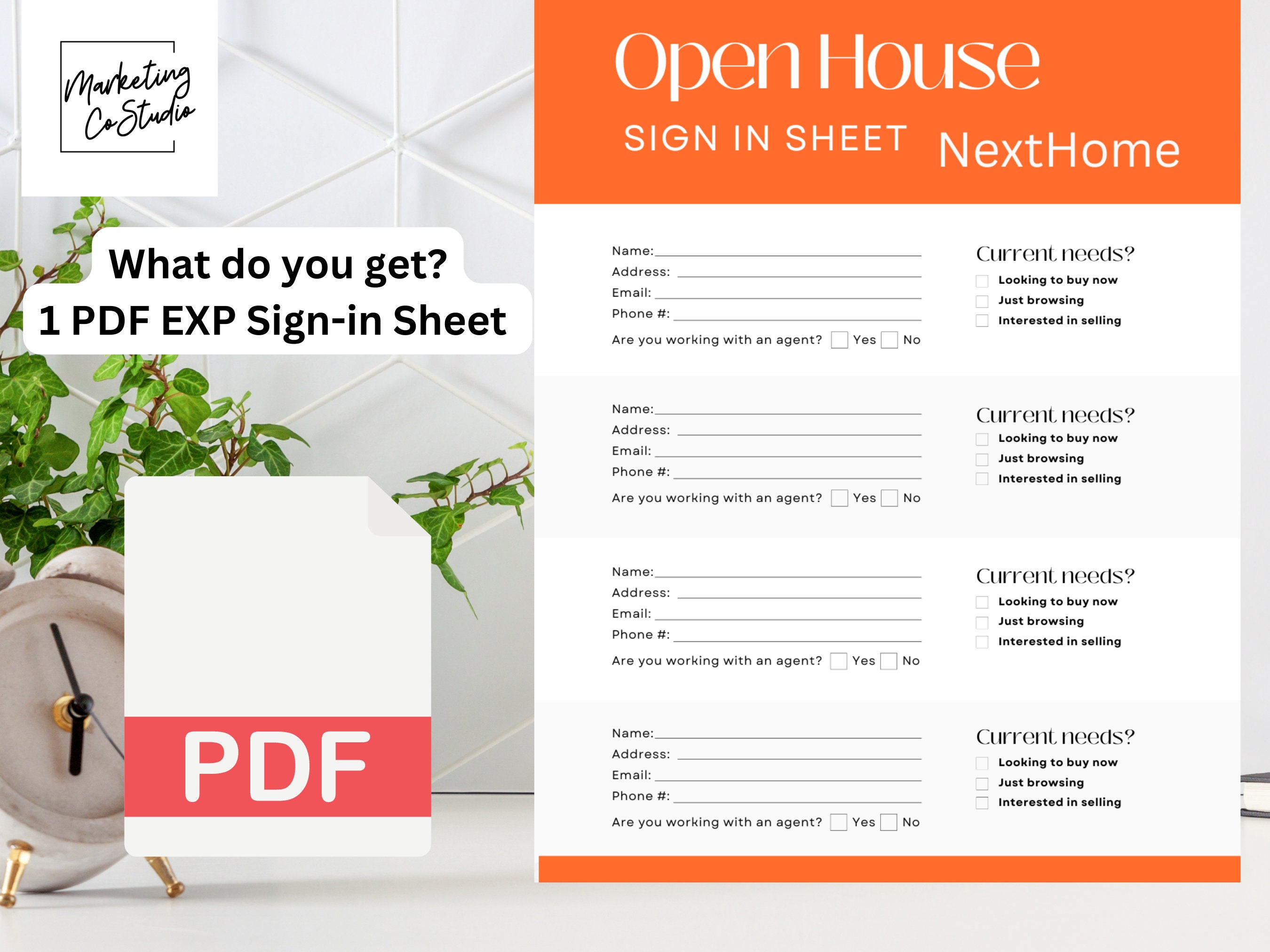 Nexthome Open House Sign-in Sheet Real Estate Marketing Instant ...