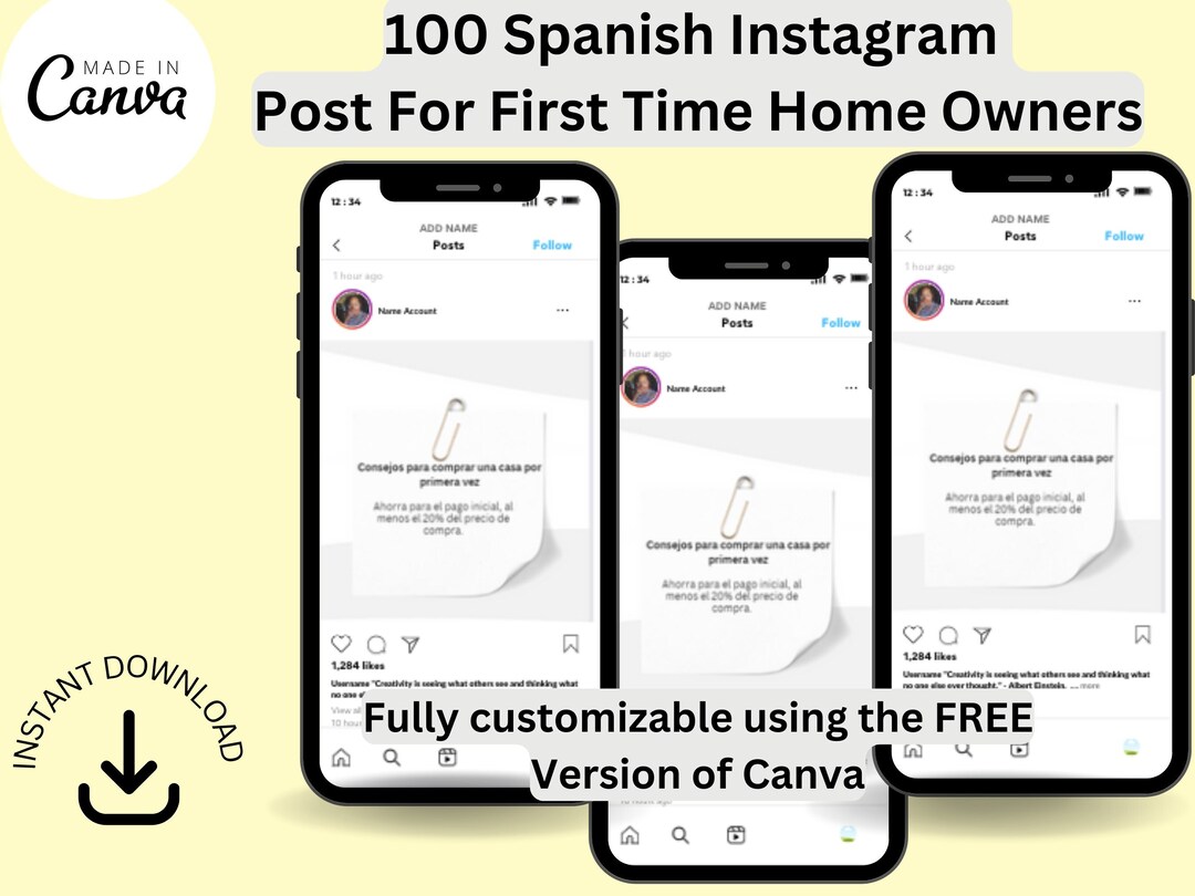 100 Spanish Instagram Post for First Time Homebuyers Social Media ...