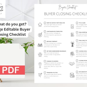 Buyer Closing Checklist| Real Estate Marketing| Homebuyer| Realtor ...