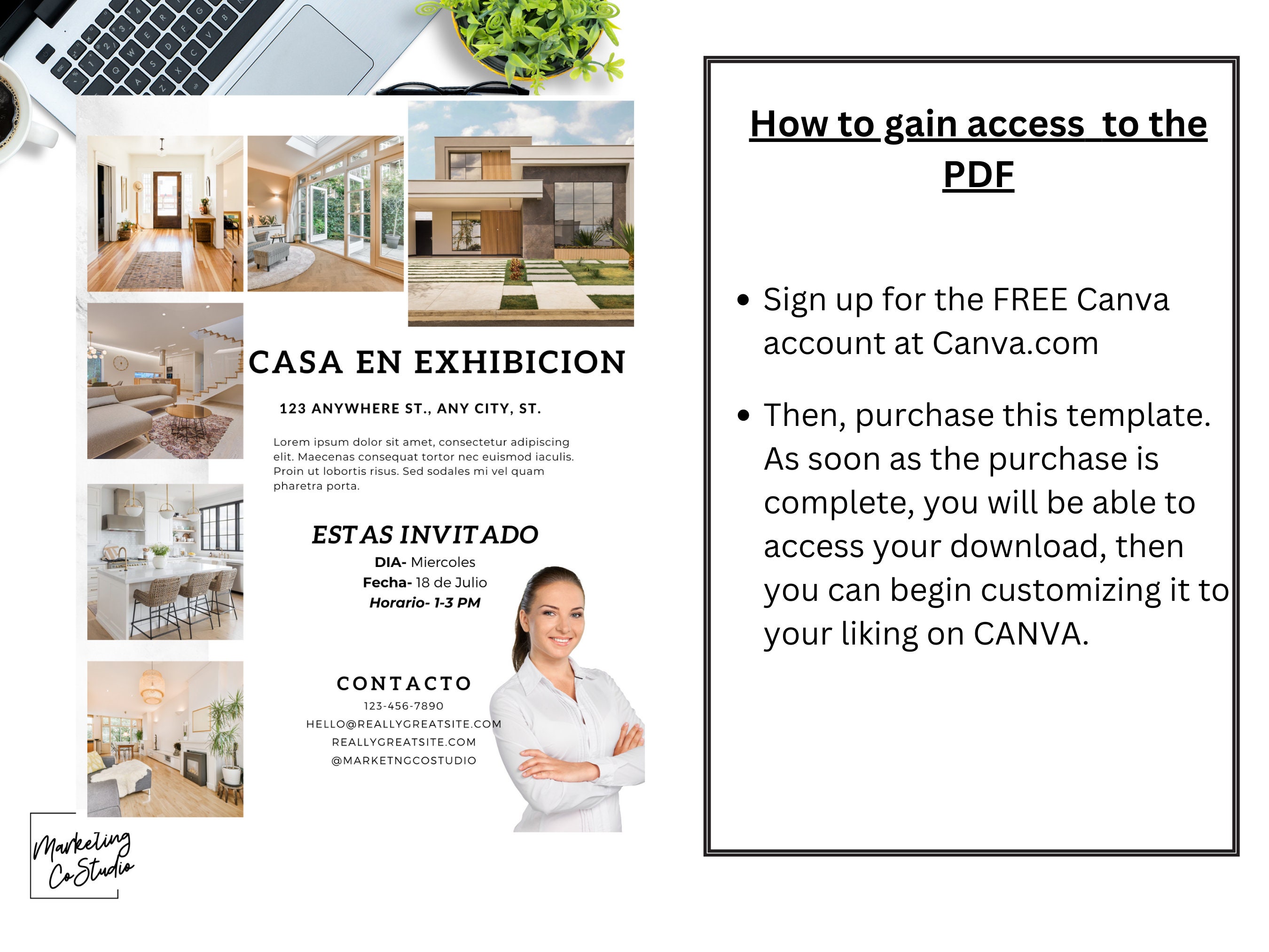 Spanish Open House Sign-in Sheet| Bienes Raíces| Casa Exhibicion, Canva ...