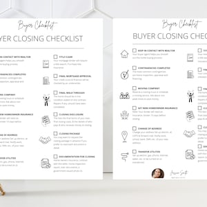 Buyer Closing Checklist| Real Estate Marketing| Homebuyer| Realtor ...