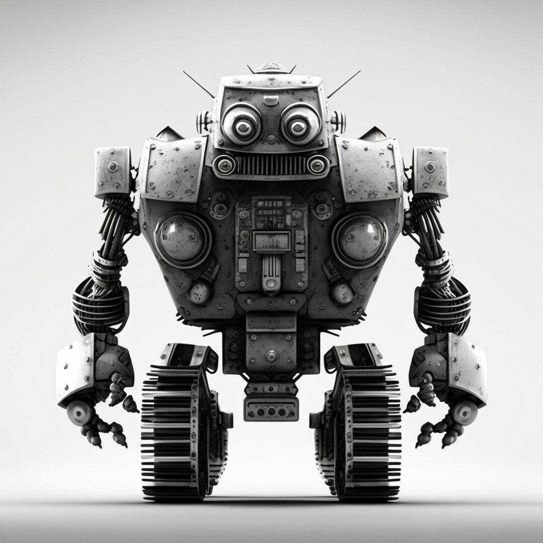 Retro Robot Art With Treads Kids Room Robot Digital Download - Etsy