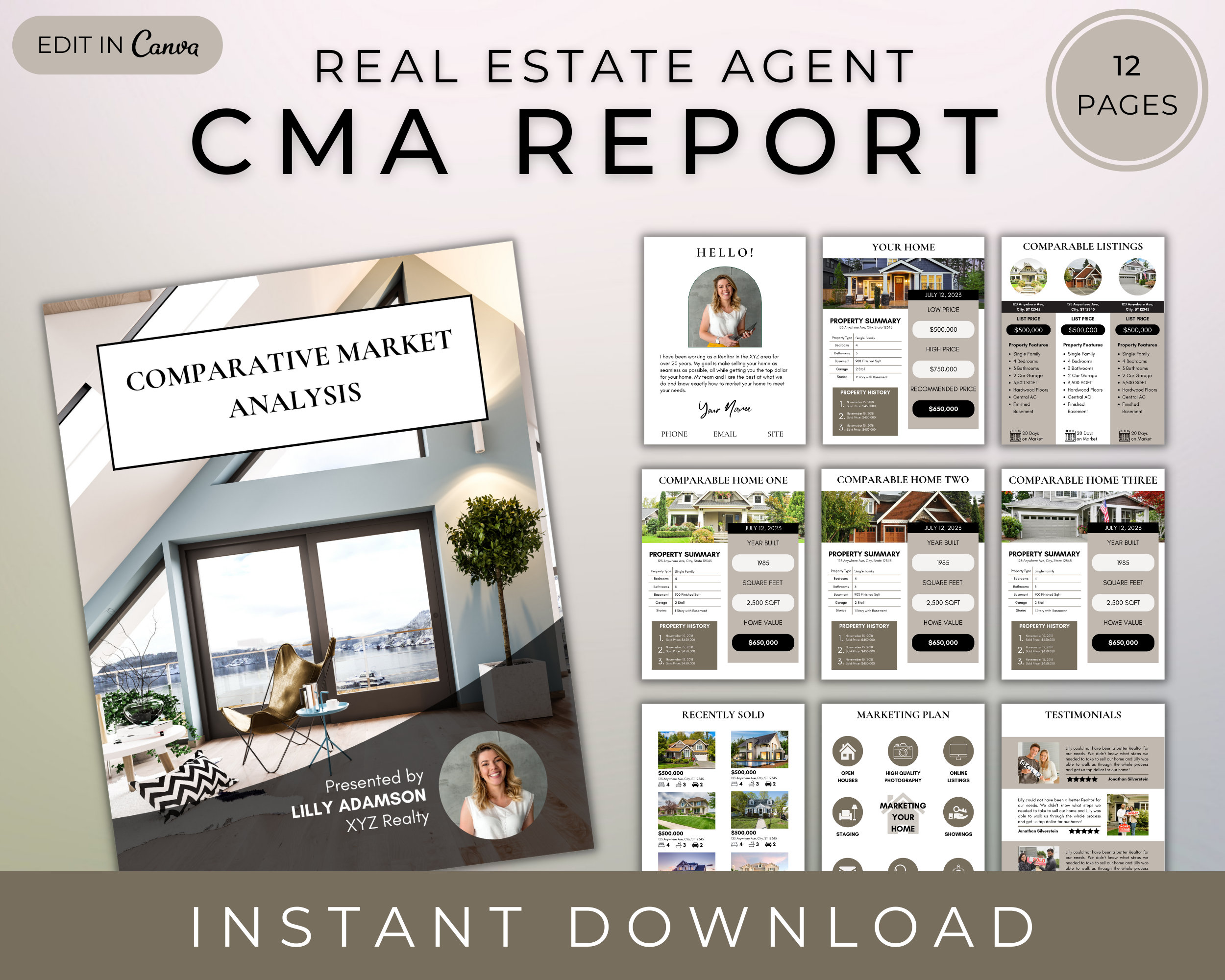 Comparative Market Analysis CMA Real Estate CMA Packet - Etsy