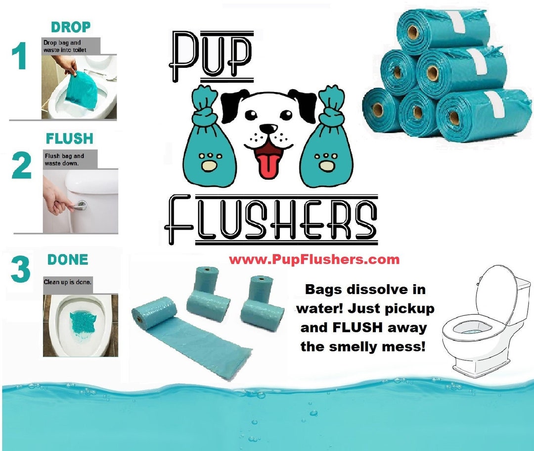 100 Flushable Dog Poop Bags - Etsy