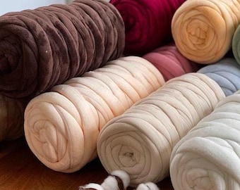 Jumbo Tube Yarn, Giant Chunky Bulky Yarn for Knitting DIY Projects, Arm Knitting, Hand Knitting ...