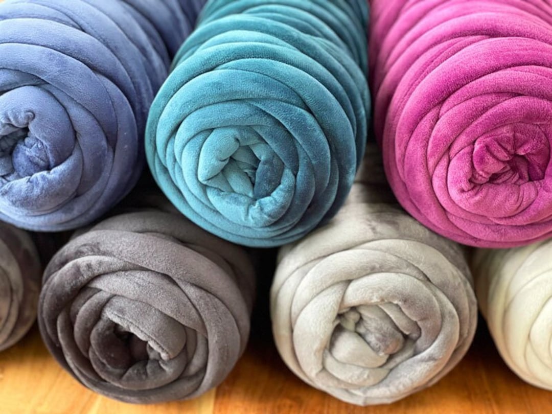 Velvet Giant Yarn, Jumbo Velvety Tube Yarn, Chunky Yarn, for Arm Knitting, Hand Knitting, DIY ...