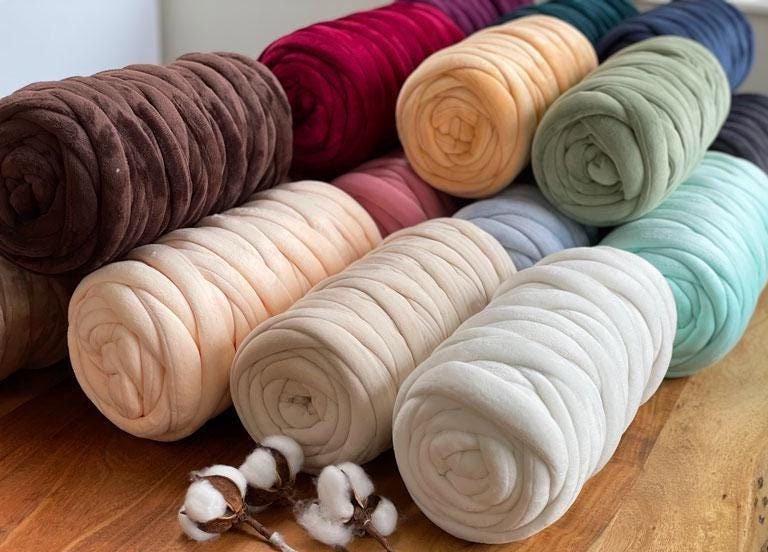 Jumbo Velvet Tube Yarn: Chunky Knit Blanket, Pet Bed DIY - Etsy