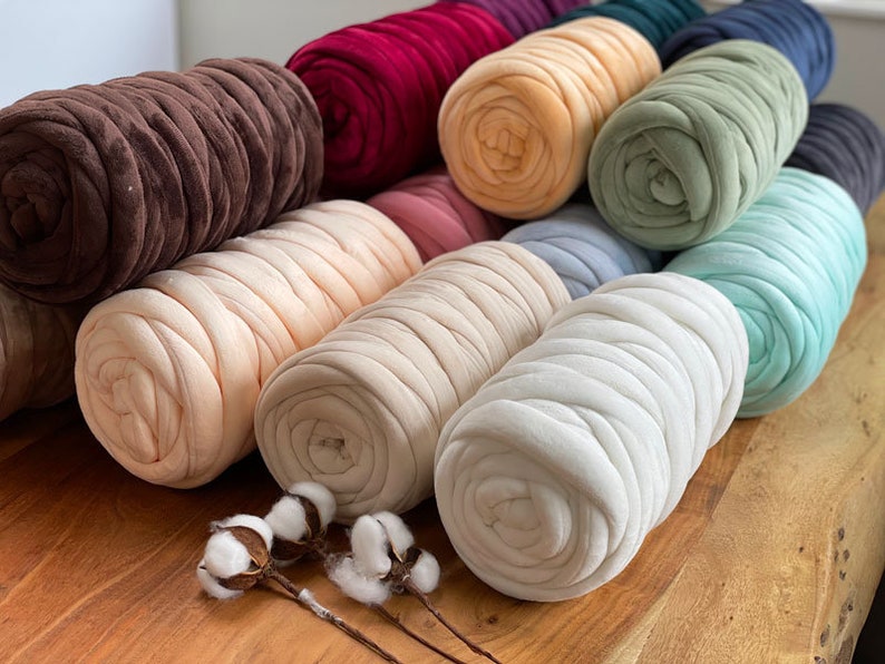 Jumbo Velvet Tube Yarn: Chunky Knit DIY Blanket, Pet Bed - Etsy