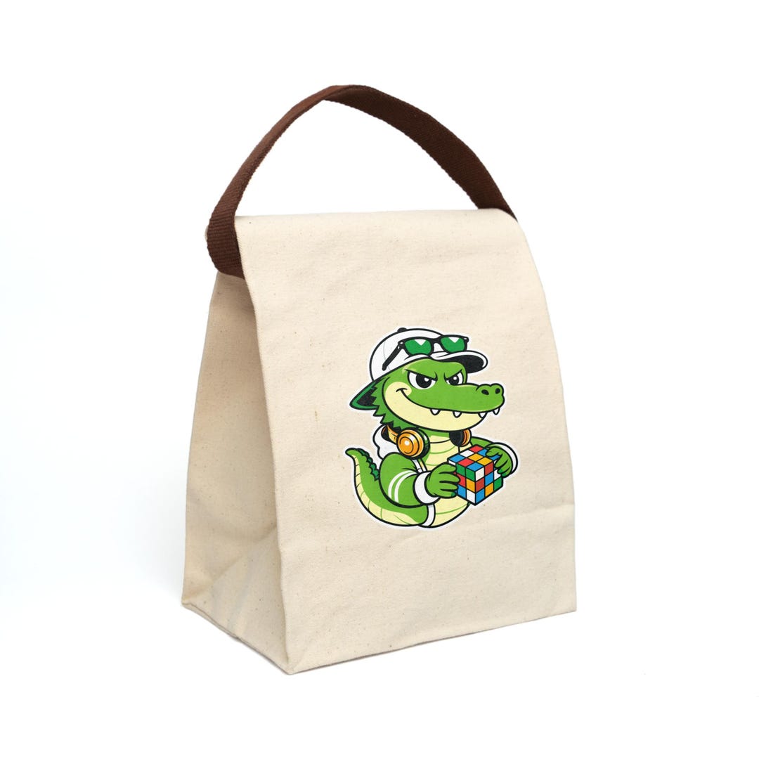 Cool Alligator Holding Rubik Cube Canvas Lunch Bag - Etsy