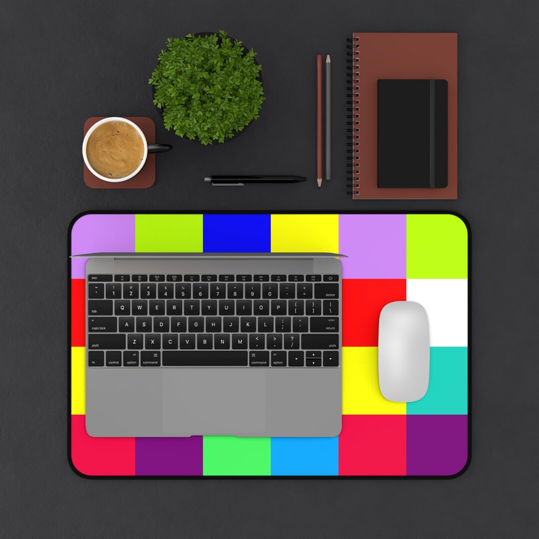 Colorful Geometric Desk Mat, Office Decor, Gamer Mouse Pad, Colorful ...