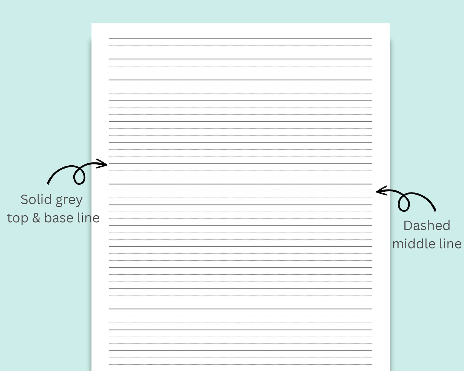 4-lined Writing Practice Paper | Handwriting Penmanship Calligraphy ...