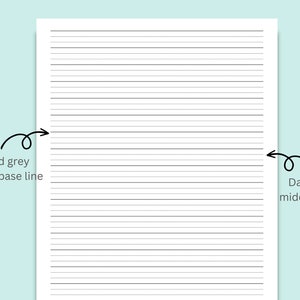 4-lined Writing Practice Paper | Handwriting Penmanship Calligraphy ...