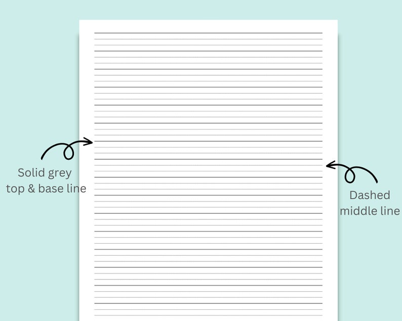 4-lined Writing Practice Paper | Handwriting Penmanship Calligraphy ...