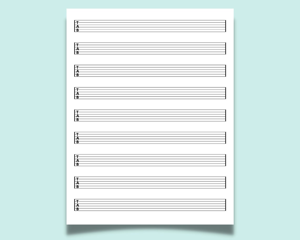 Set of 6 Printable Guitar Music Sheet Bundle 18 Templates Guitar Chord ...