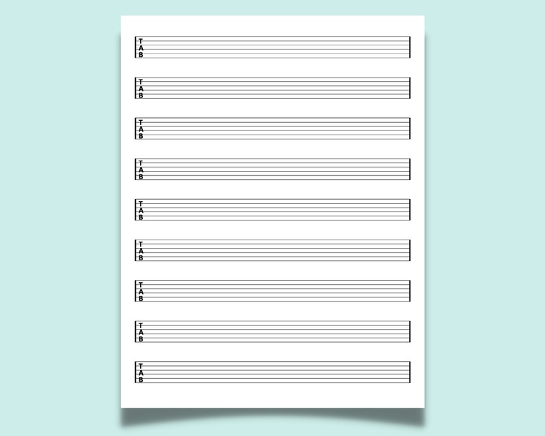 Set of 6 Printable Guitar Music Sheet Bundle 18 Templates Guitar Chord ...