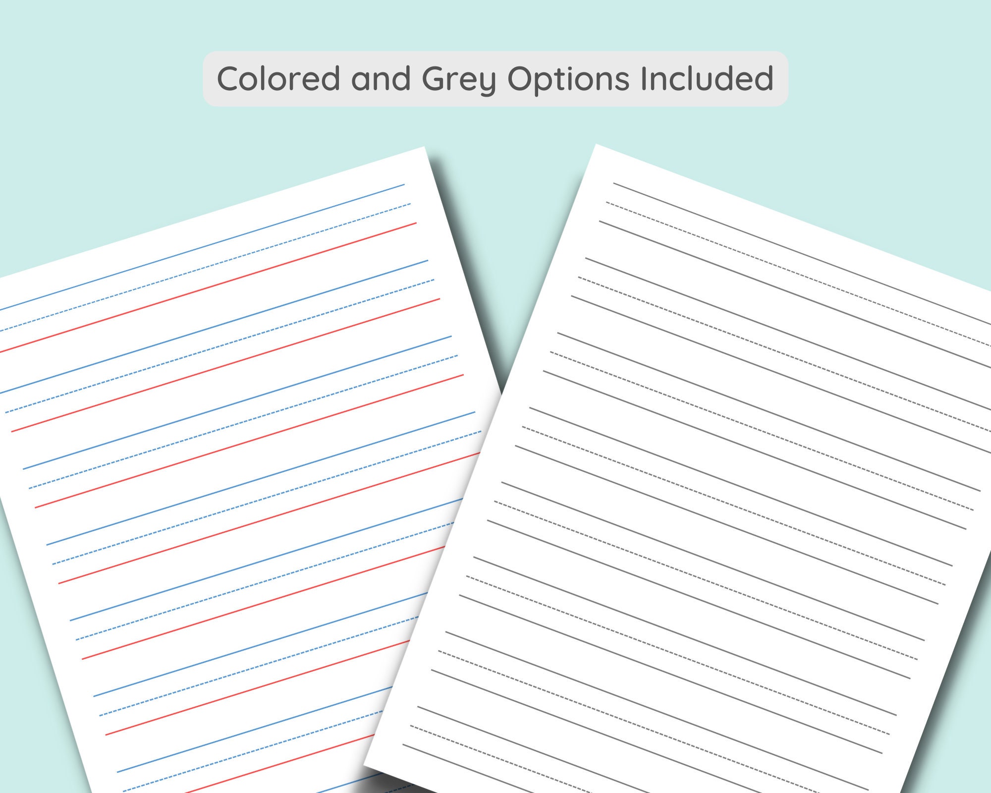 3-lined Writing Practice Paper | Handwriting Penmanship Calligraphy ...