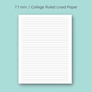 Set of 5 Printable Lined Paper 15 Templates Wide Ruled Paper College ...