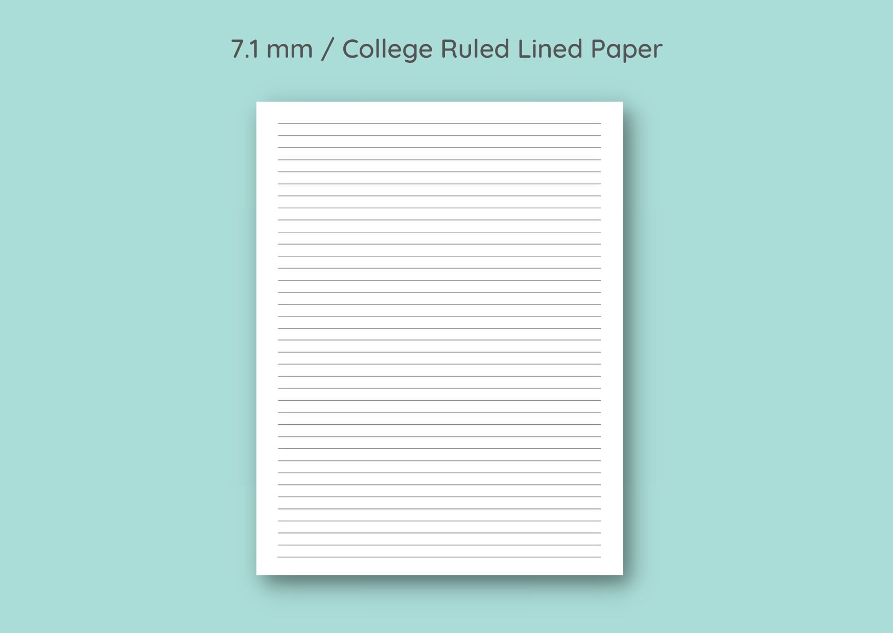 Set of 5 Printable Lined Paper 15 Templates Wide Ruled Paper College ...