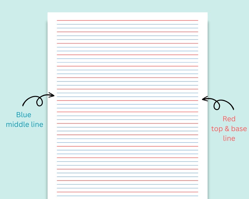 4-lined Writing Practice Paper | Handwriting Penmanship Calligraphy ...