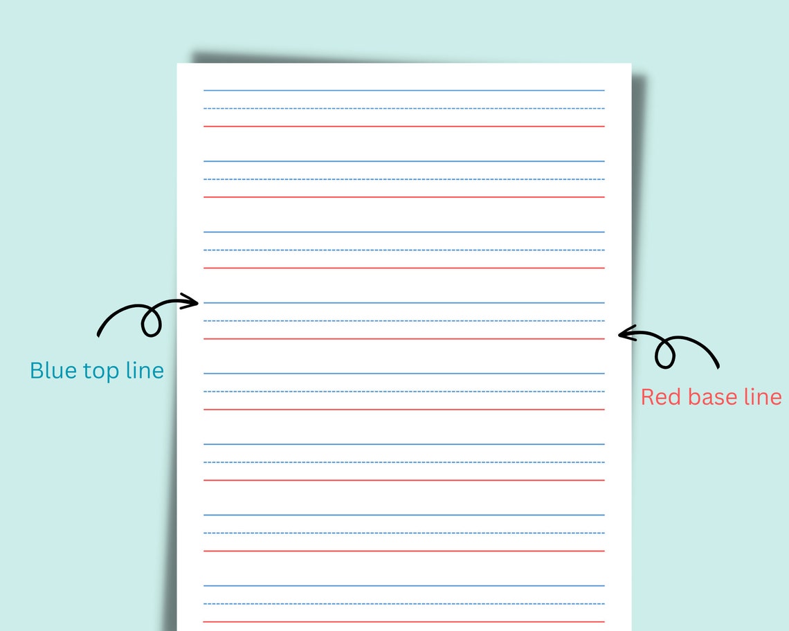 3-lined Writing Practice Paper | Handwriting Penmanship Calligraphy ...
