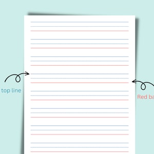 3-lined Writing Practice Paper | Handwriting Penmanship Calligraphy ...