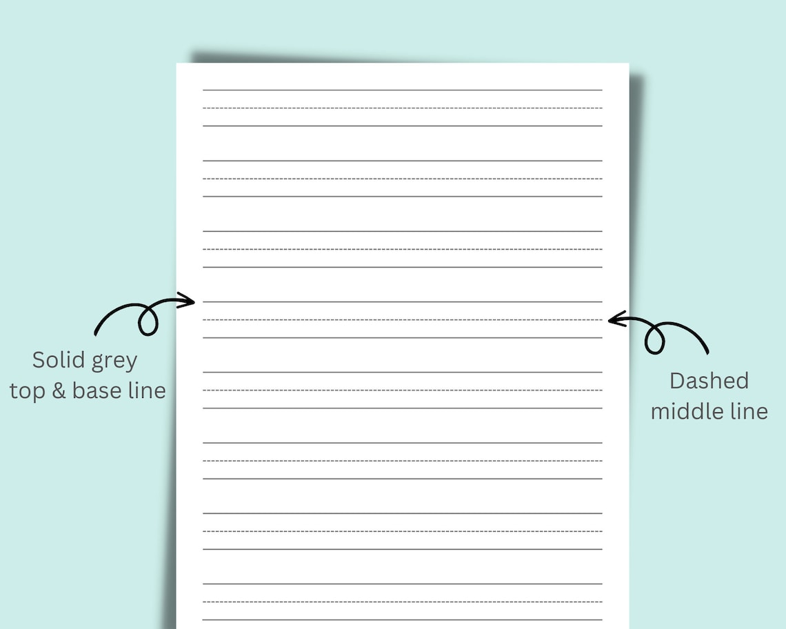 3-lined Writing Practice Paper | Handwriting Penmanship Calligraphy ...