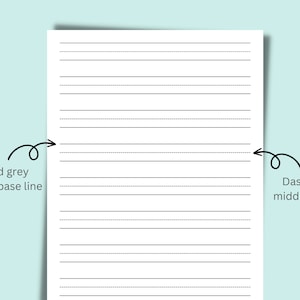 3-lined Writing Practice Paper | Handwriting Penmanship Calligraphy ...