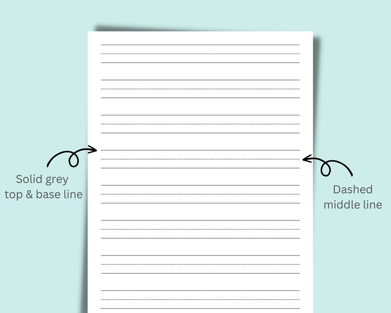 3-lined Writing Practice Paper | Handwriting Penmanship Calligraphy ...