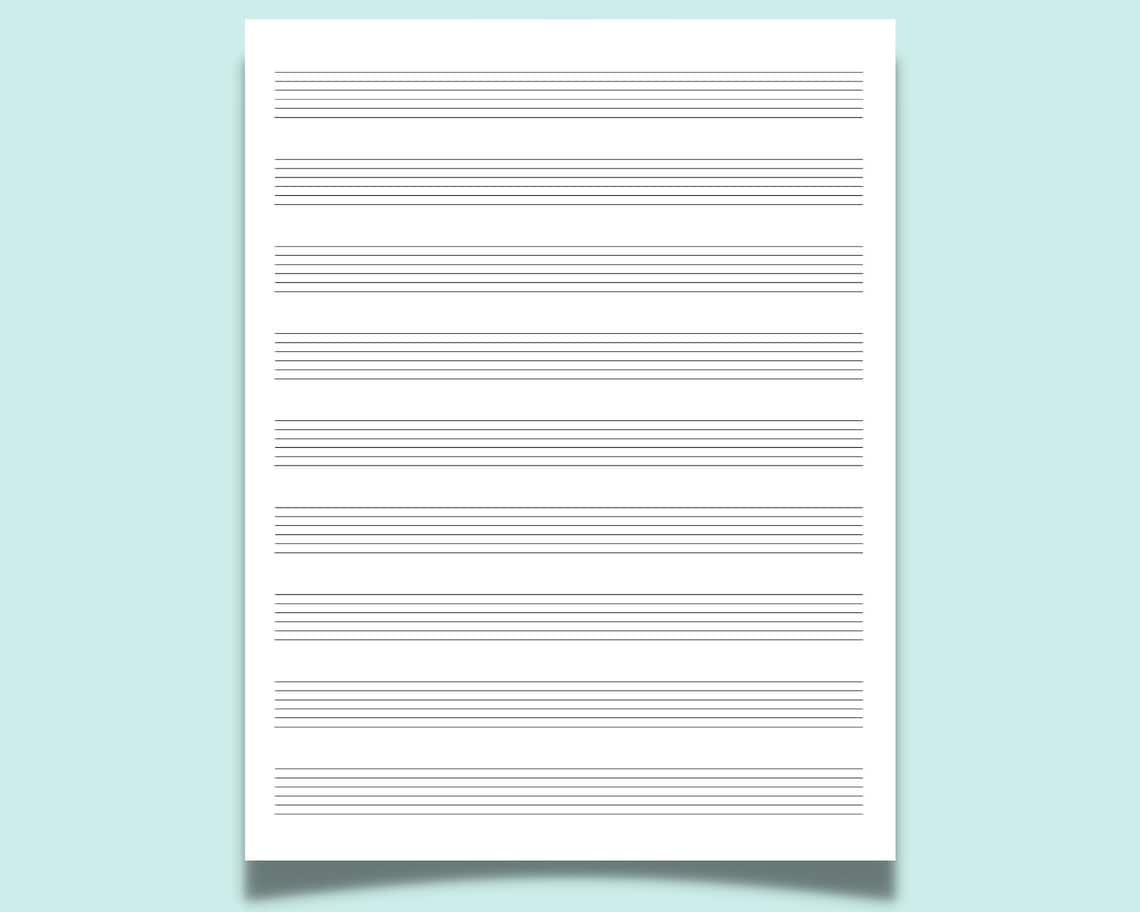 Set of 6 Printable Guitar Music Sheet Bundle | 18 Templates | Guitar ...