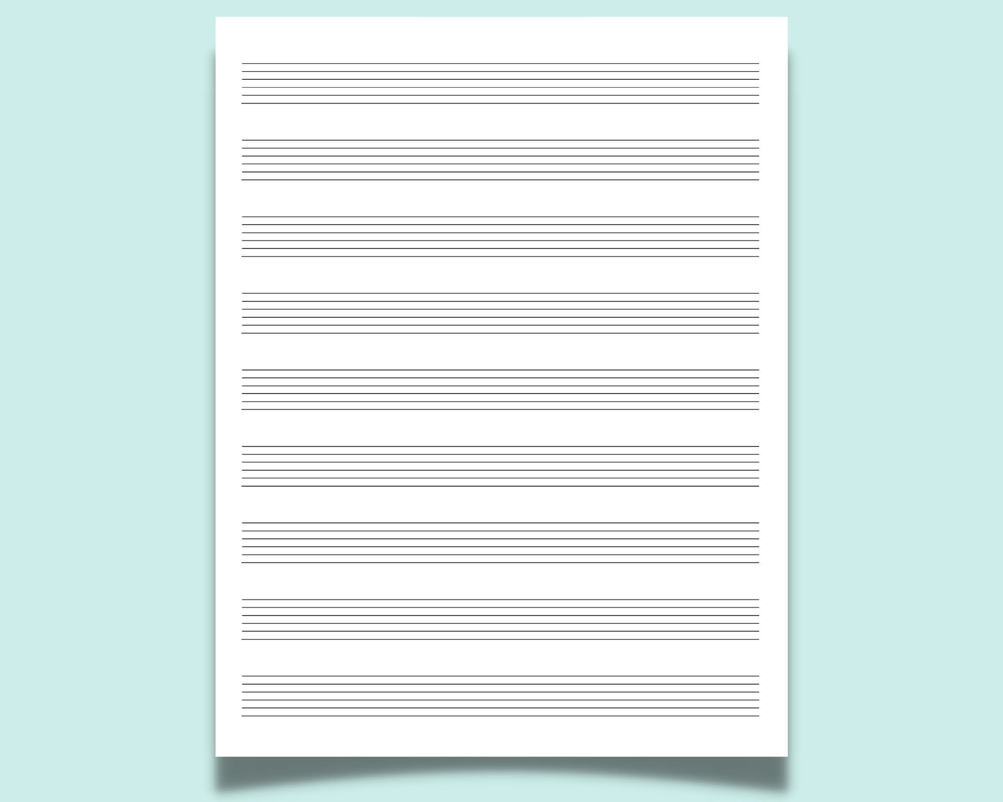 Set of 6 Printable Guitar Music Sheet Bundle | 18 Templates | Guitar ...